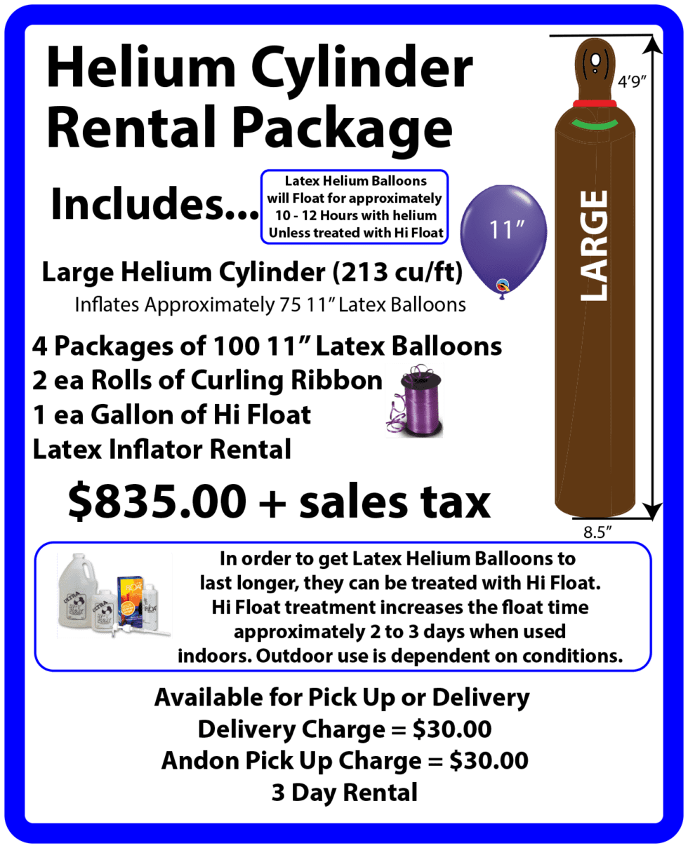 Helium Rental | Andon Balloons and Signs